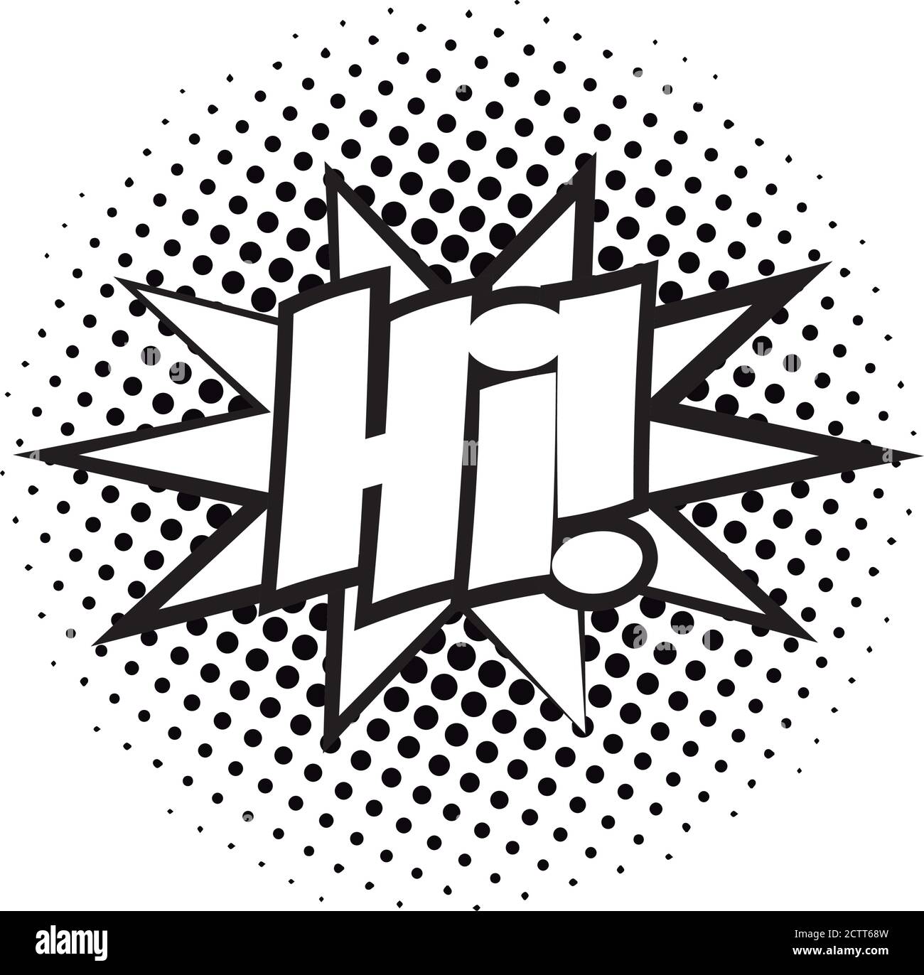 expression splash with hi word pop art line style vector illustration ...