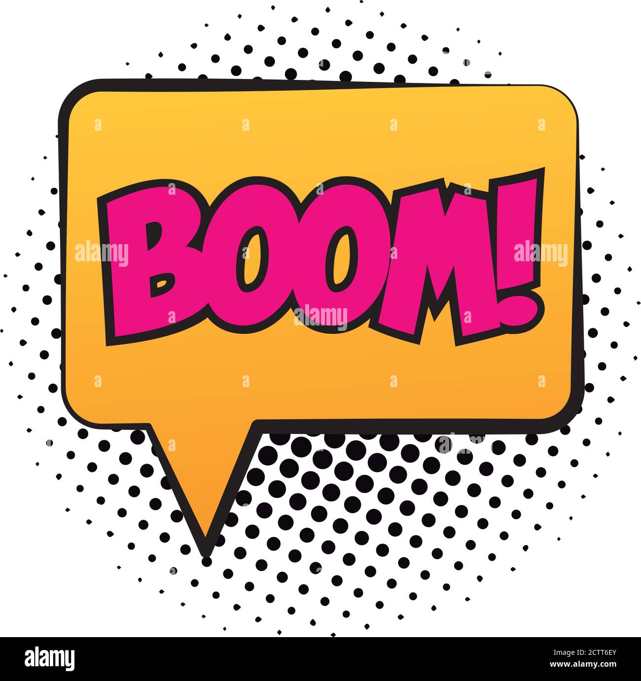 speech bubble with boom word pop art fill style vector illustration ...