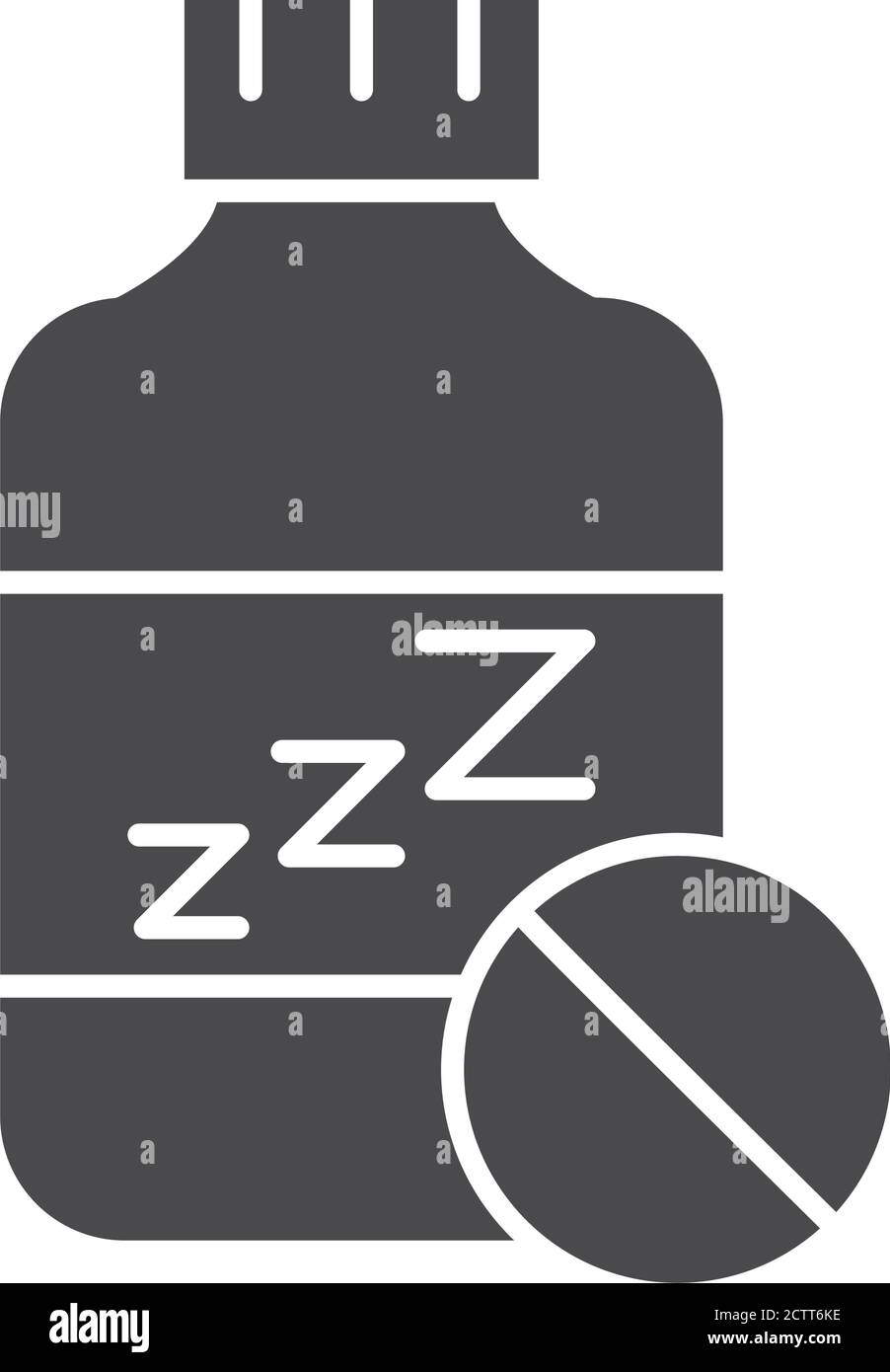 insomnia, bottle medicine sleeping pills vector illustration silhouette ...