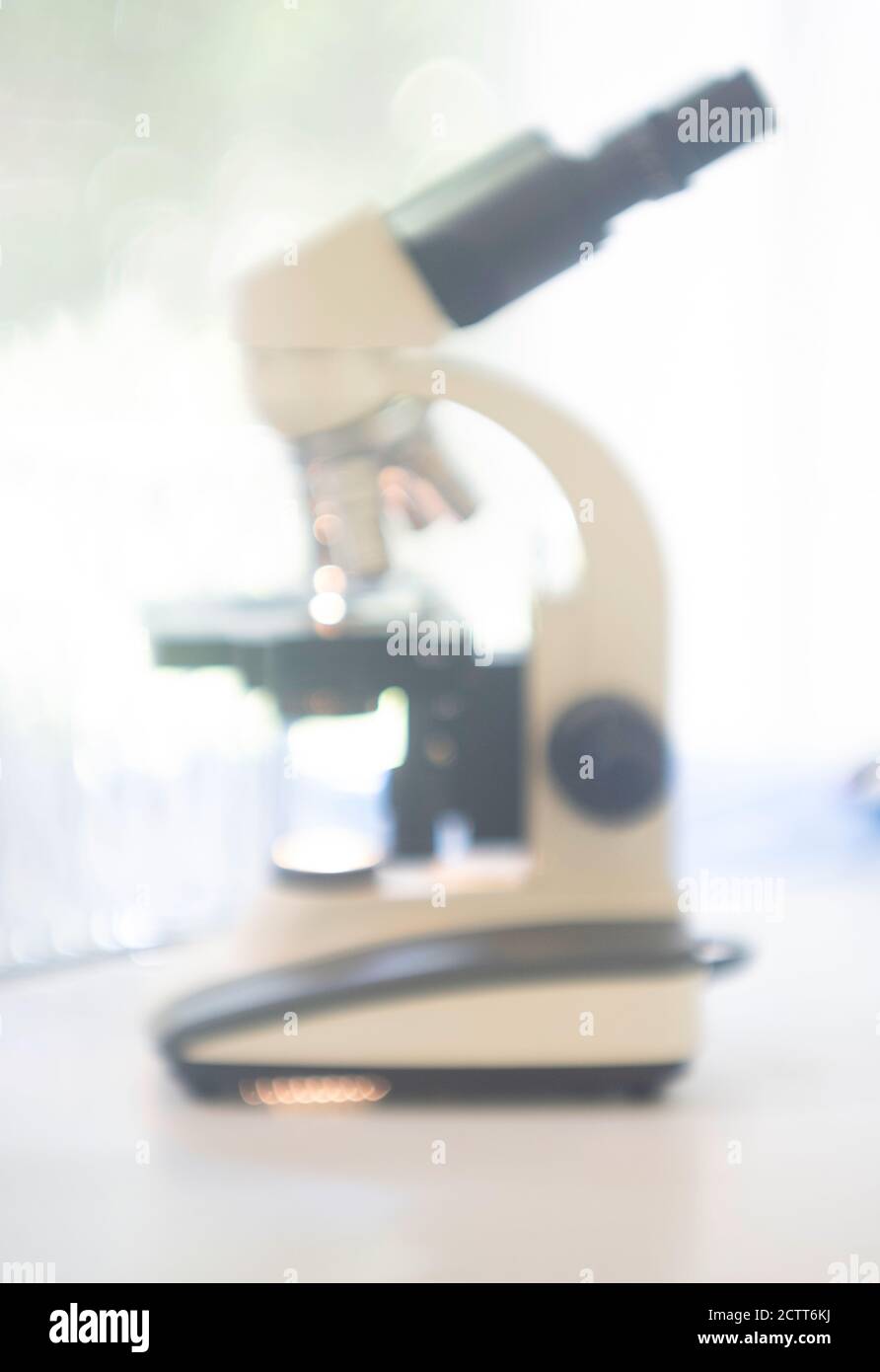 Microscope in laboratory Stock Photo - Alamy