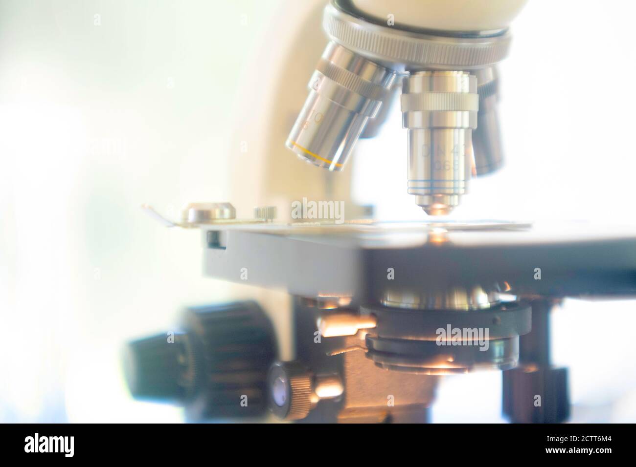 Microscope in laboratory Stock Photo - Alamy