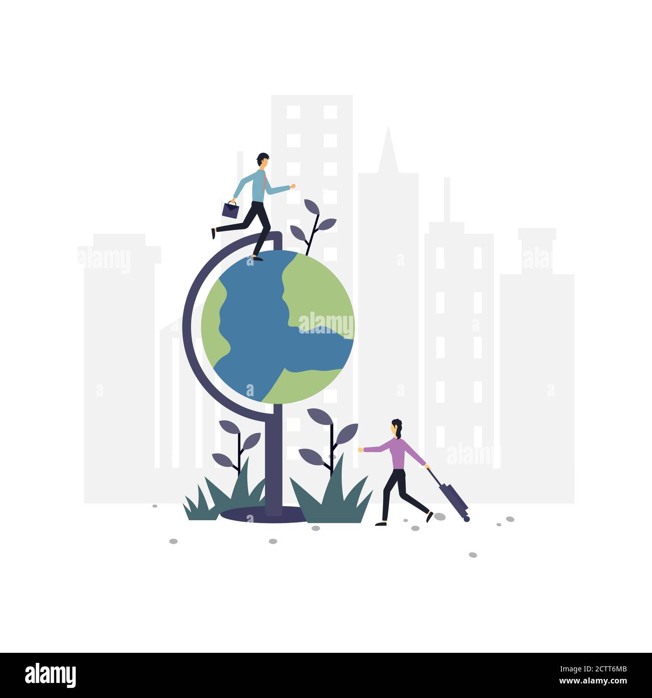 Globe flat illustration.Vector design template.Suitable for landing ...