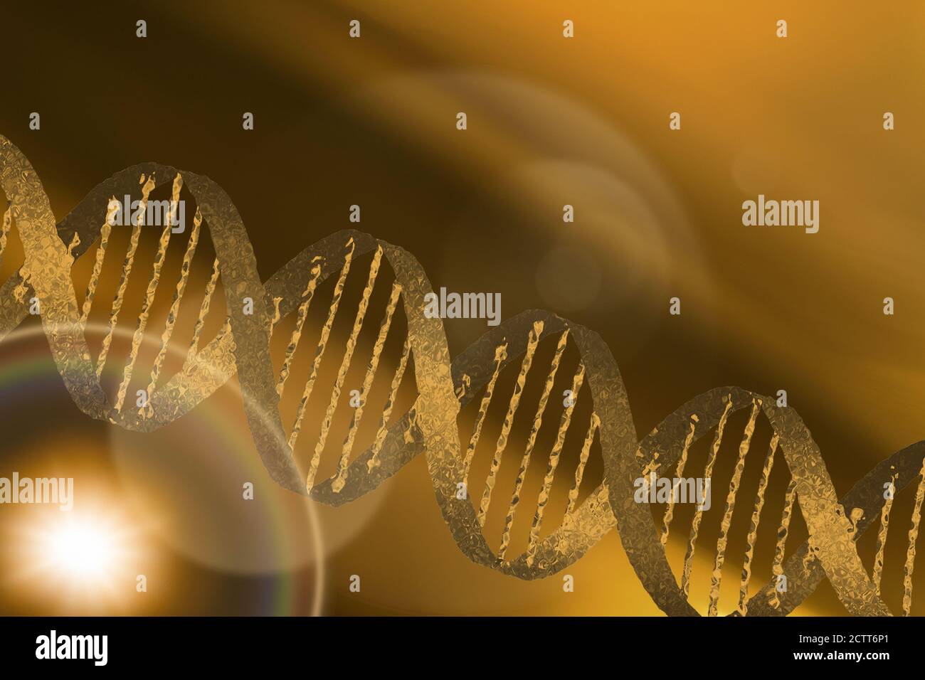 DNA helix on gold background Stock Photo - Alamy