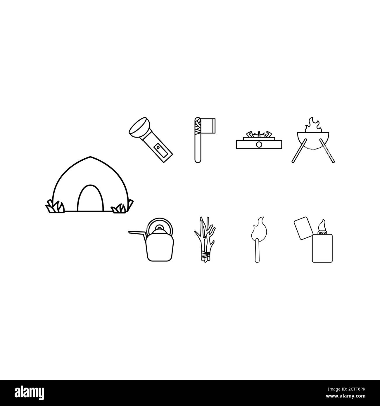 camping icon set design template isolated Stock Vector Image & Art - Alamy