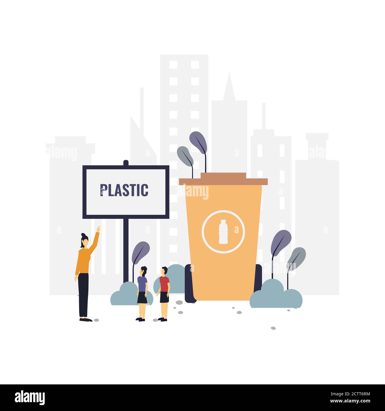 Waste disposal education flat illustration.Vector design.Suitable for ...