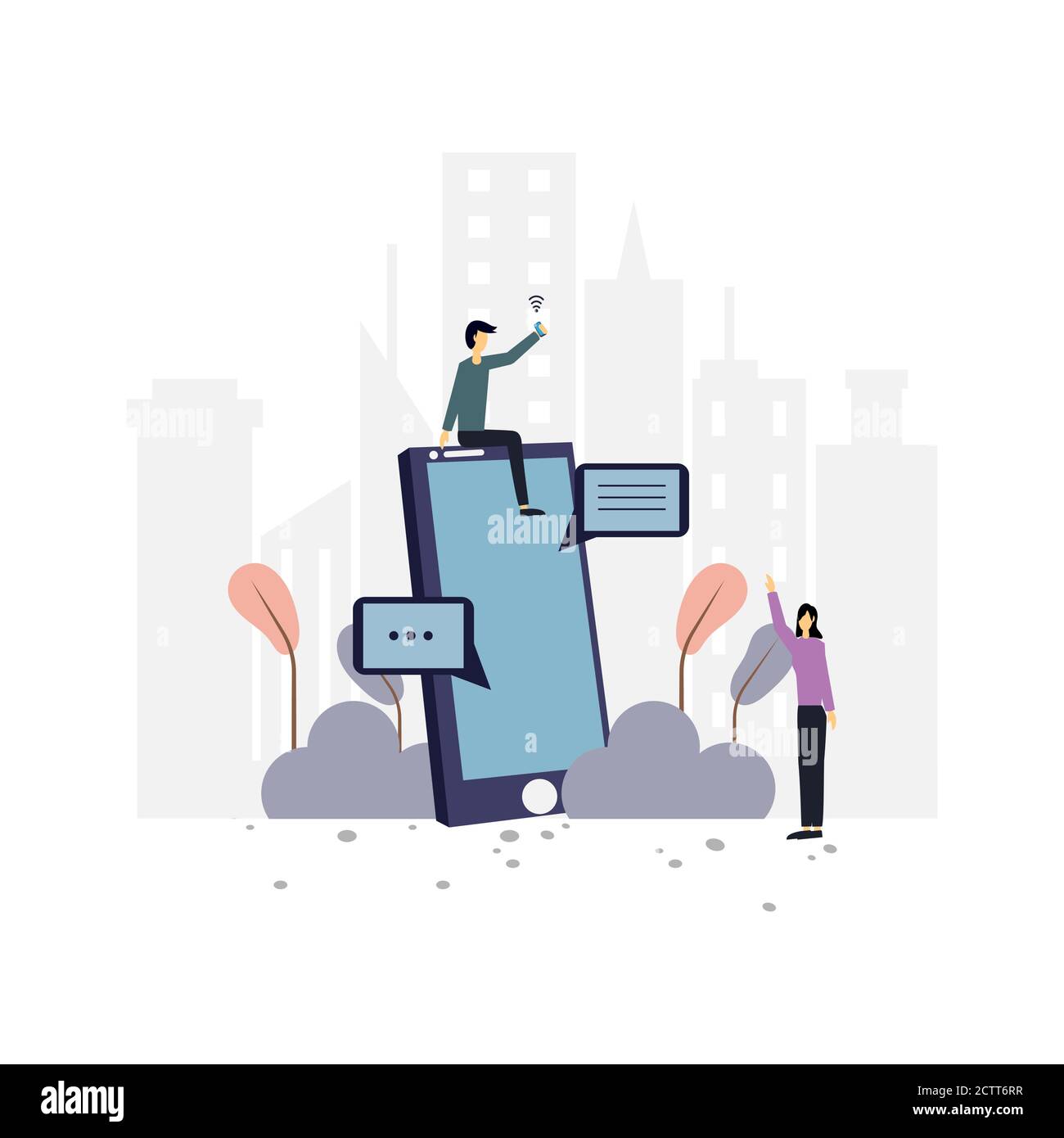 Chatting flat illustration.Vector design template.Suitable for landing ...