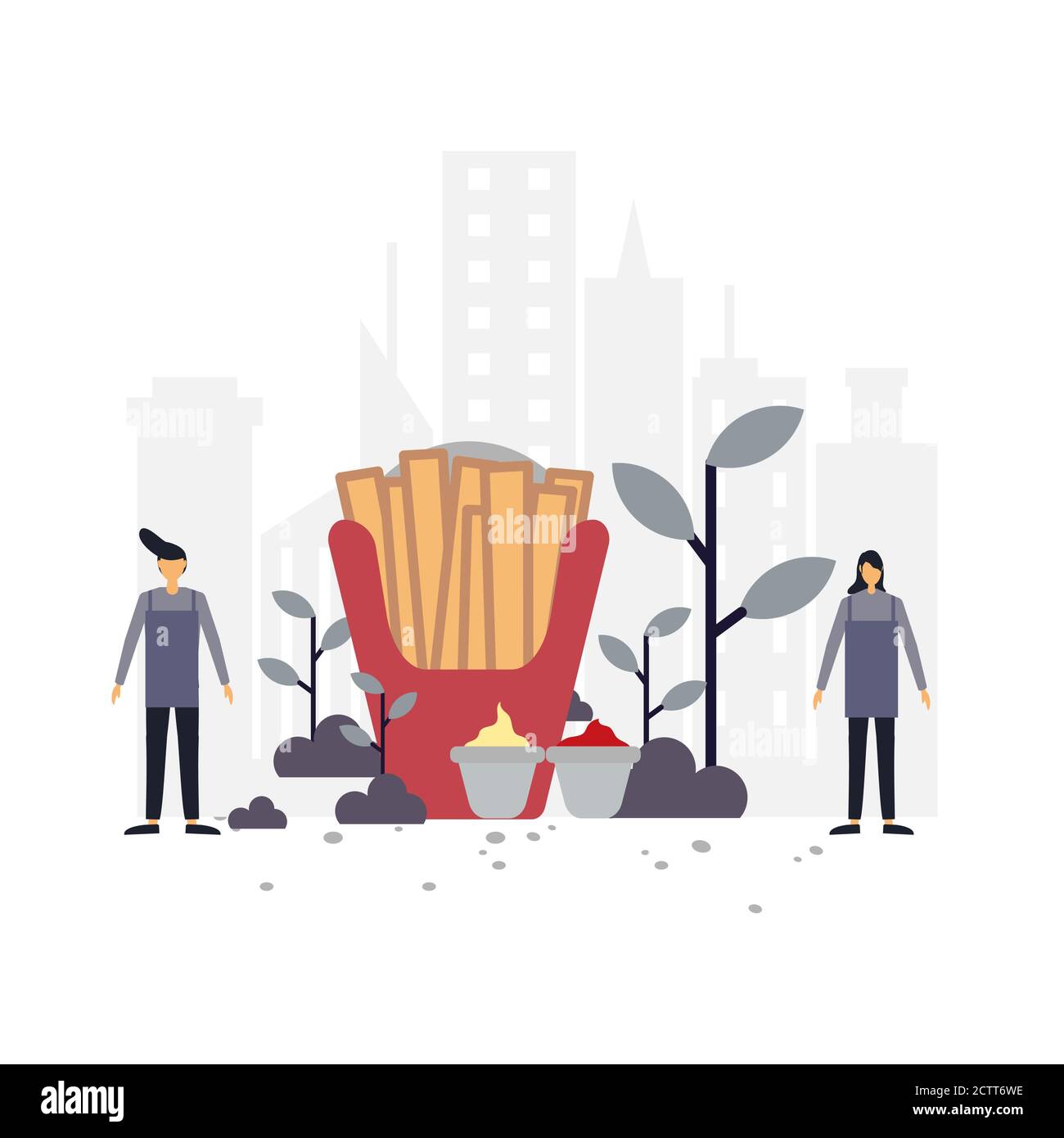 French fries flat illustration.Vector design.Suitable for landing page ...