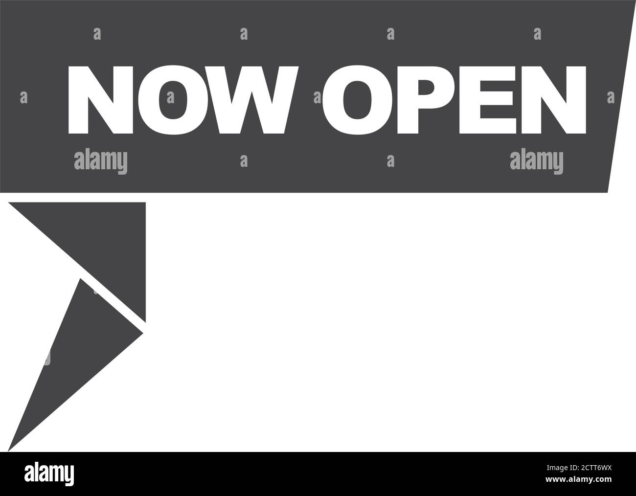 banner now open promotion vector illustration silhouette icon Stock ...