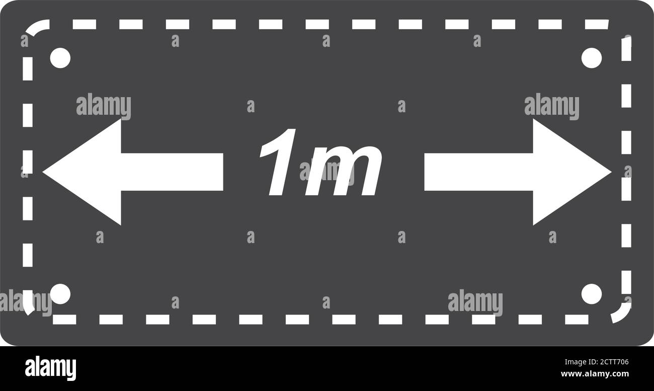 signboard keep distance prevention vector illustration silhouette icon ...