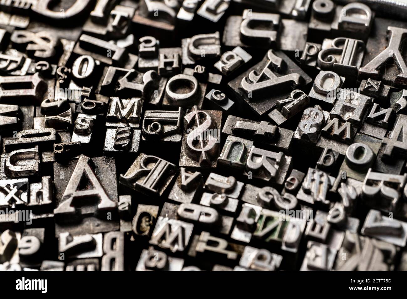 Metal type fonts Stock Photo - Alamy