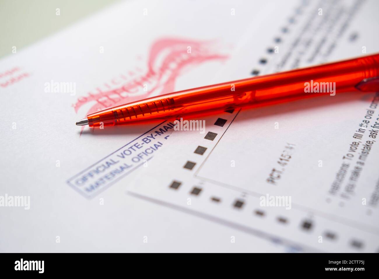 Voting ballot and red pen Stock Photo - Alamy