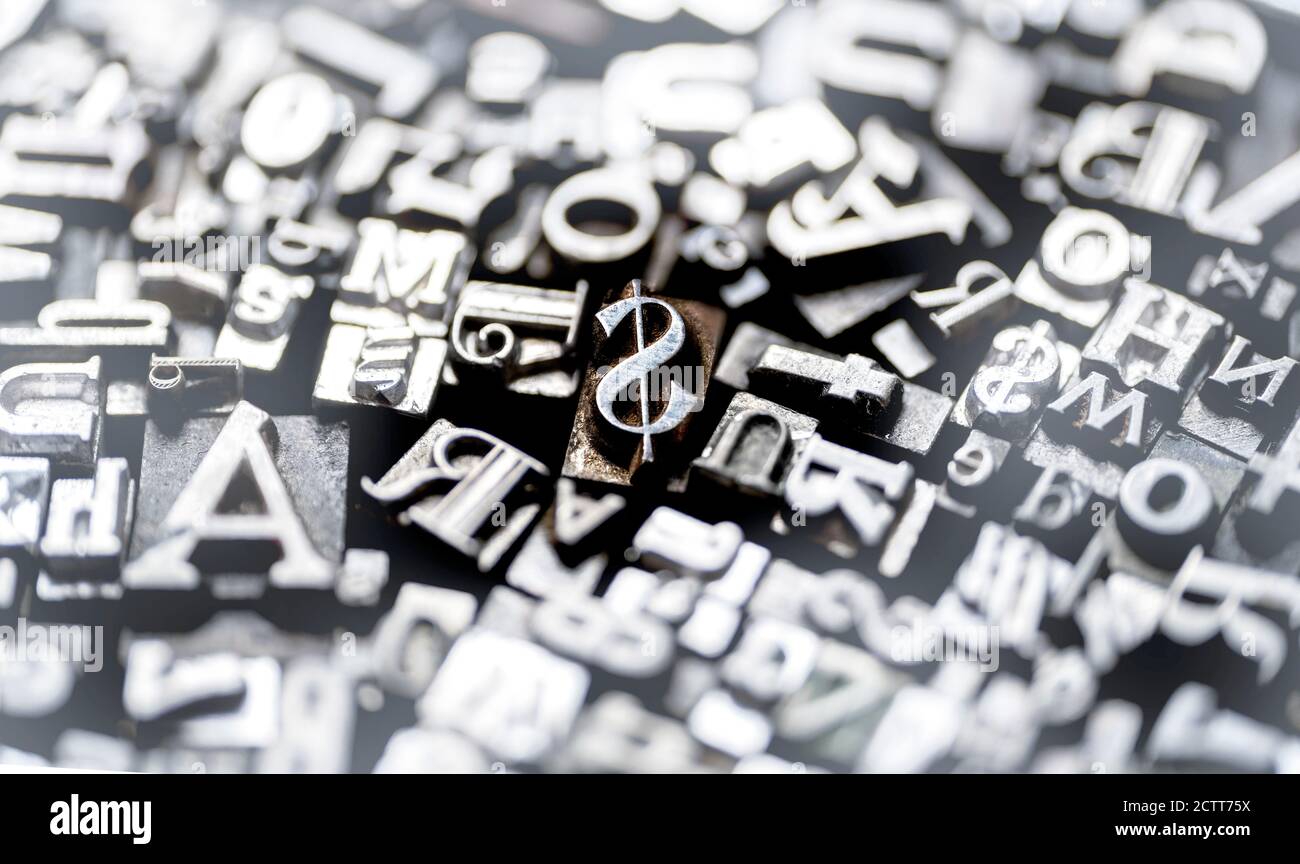 Metal type fonts Stock Photo - Alamy