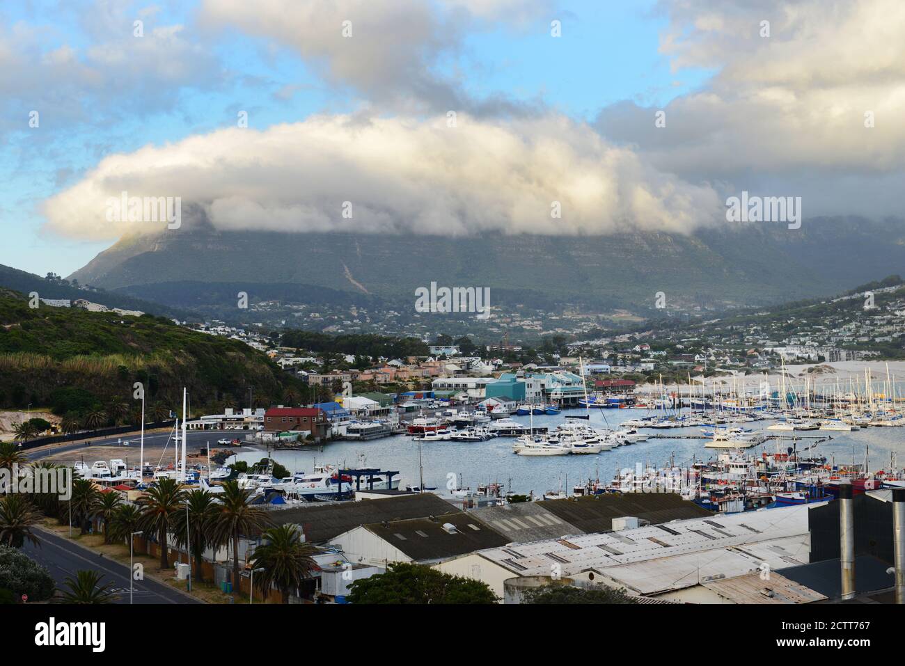 A view of Hout Bay and the mountains behind Stock Photo - Alamy