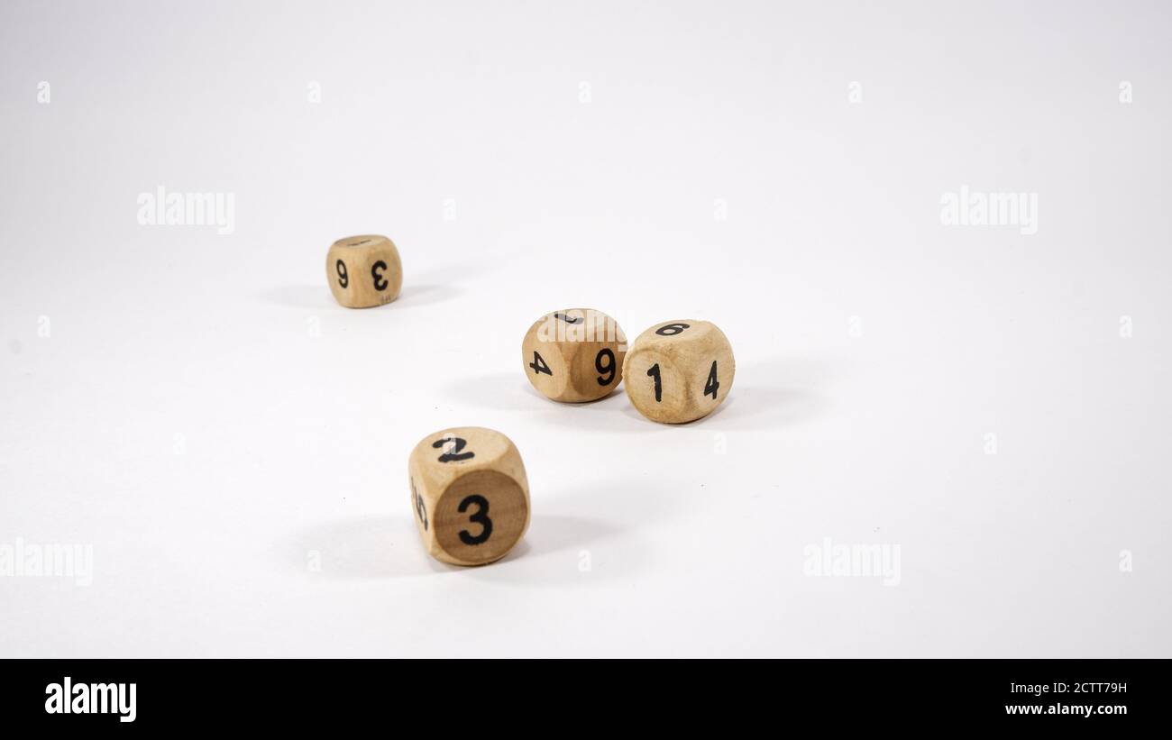Playing dice white wooden hi-res stock photography and images - Alamy