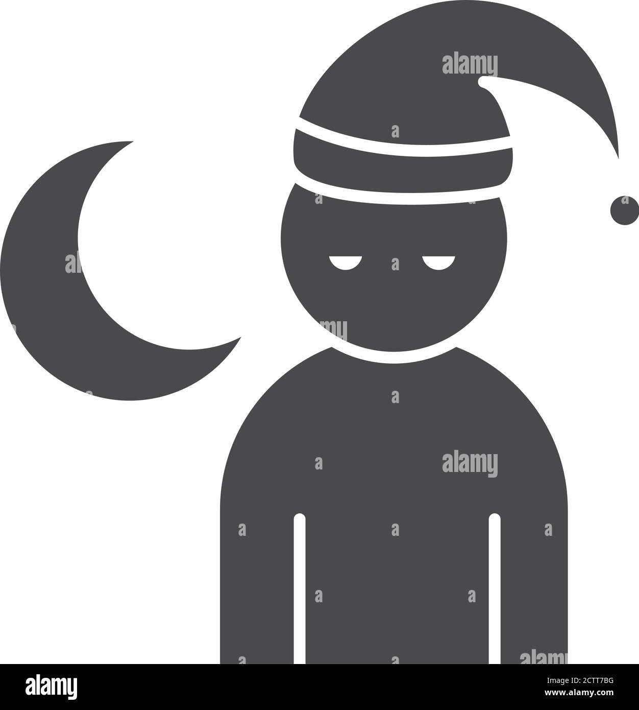 insomnia, character with hat sleepless vector illustration silhouette ...