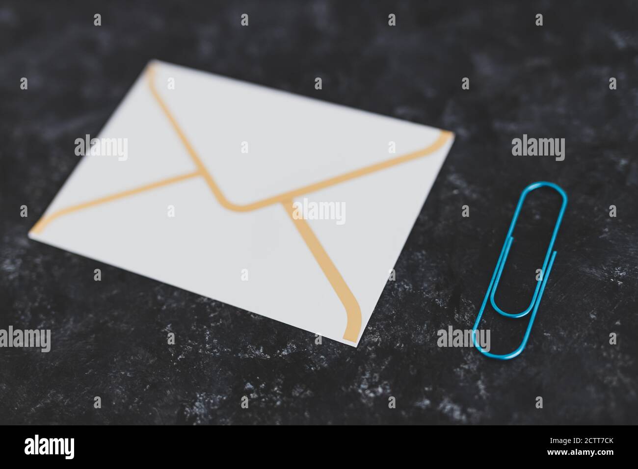 concept of email communication, email envelope icon with clip for ...