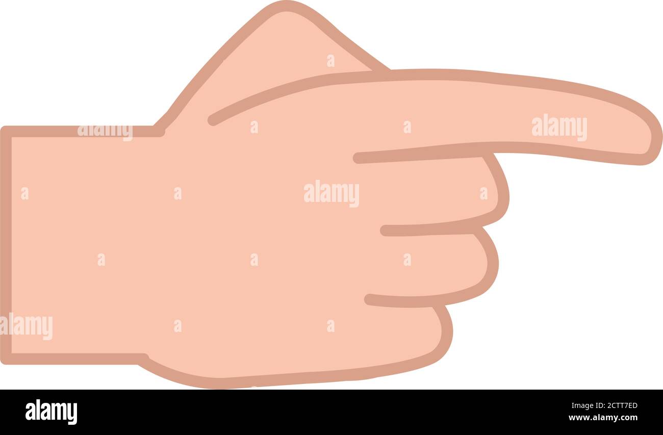 sign language hand gesture pointing with index finger vector ...