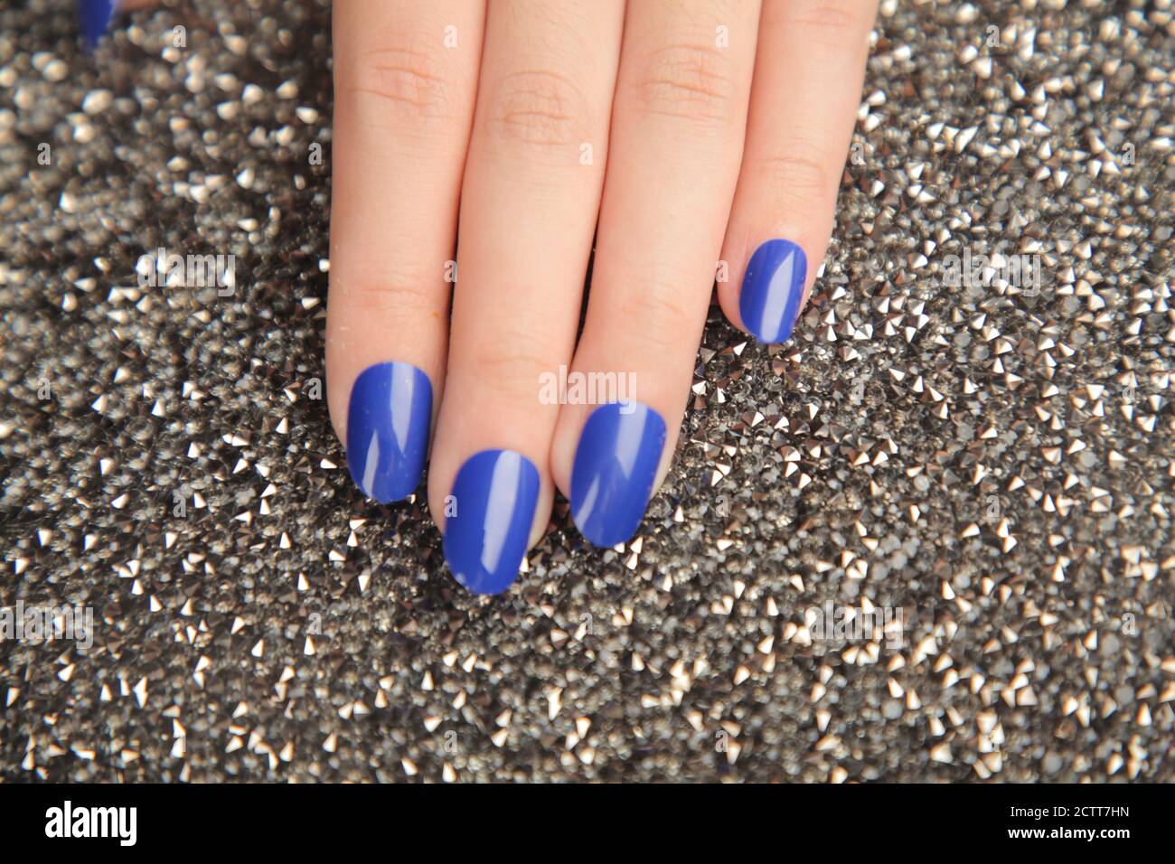 Blue Manicure The picture Stock Photo - Alamy