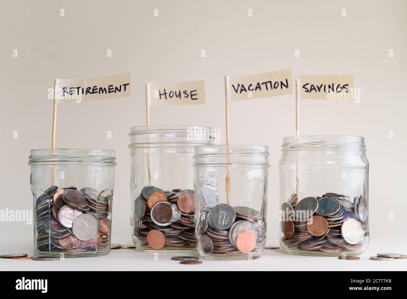 Money jars label hi-res stock photography and images - Alamy