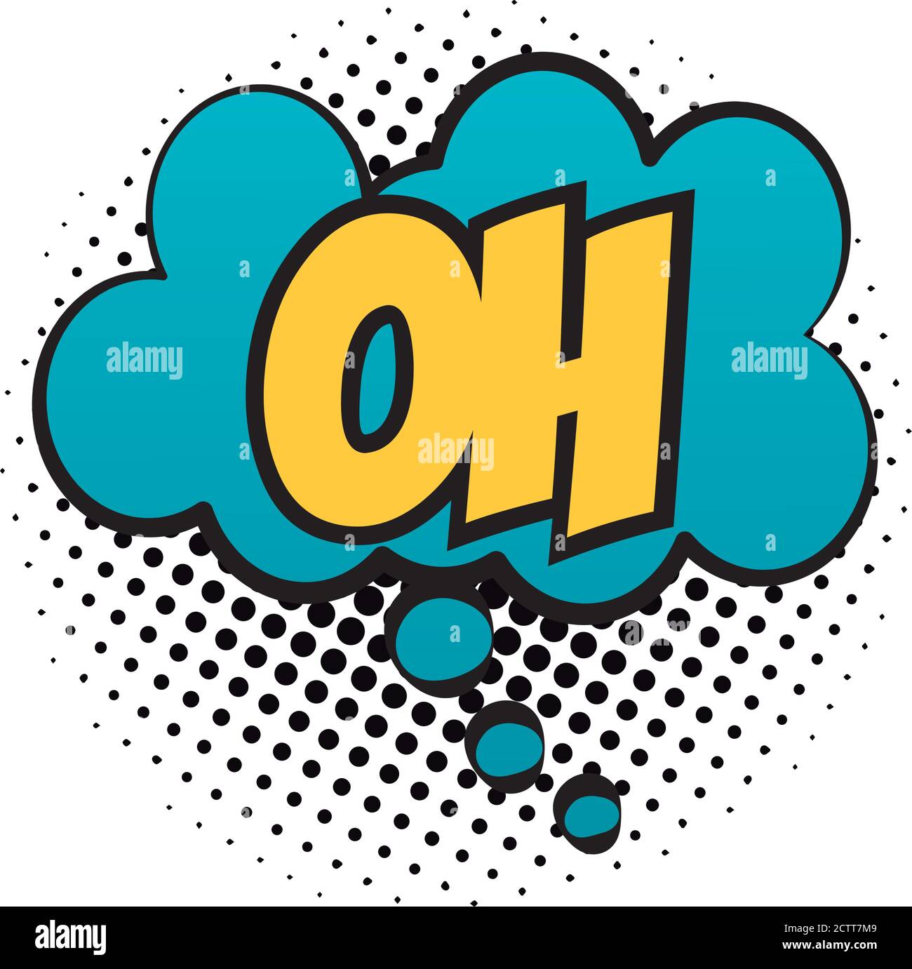 expression cloud with oh word pop art fill style vector illustration ...