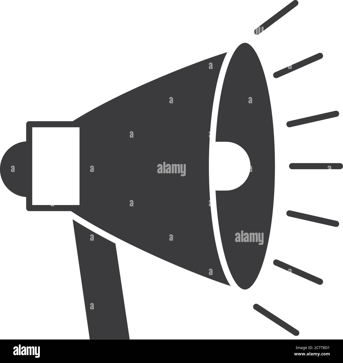 megaphone announce noise message vector illustration silhouette icon ...