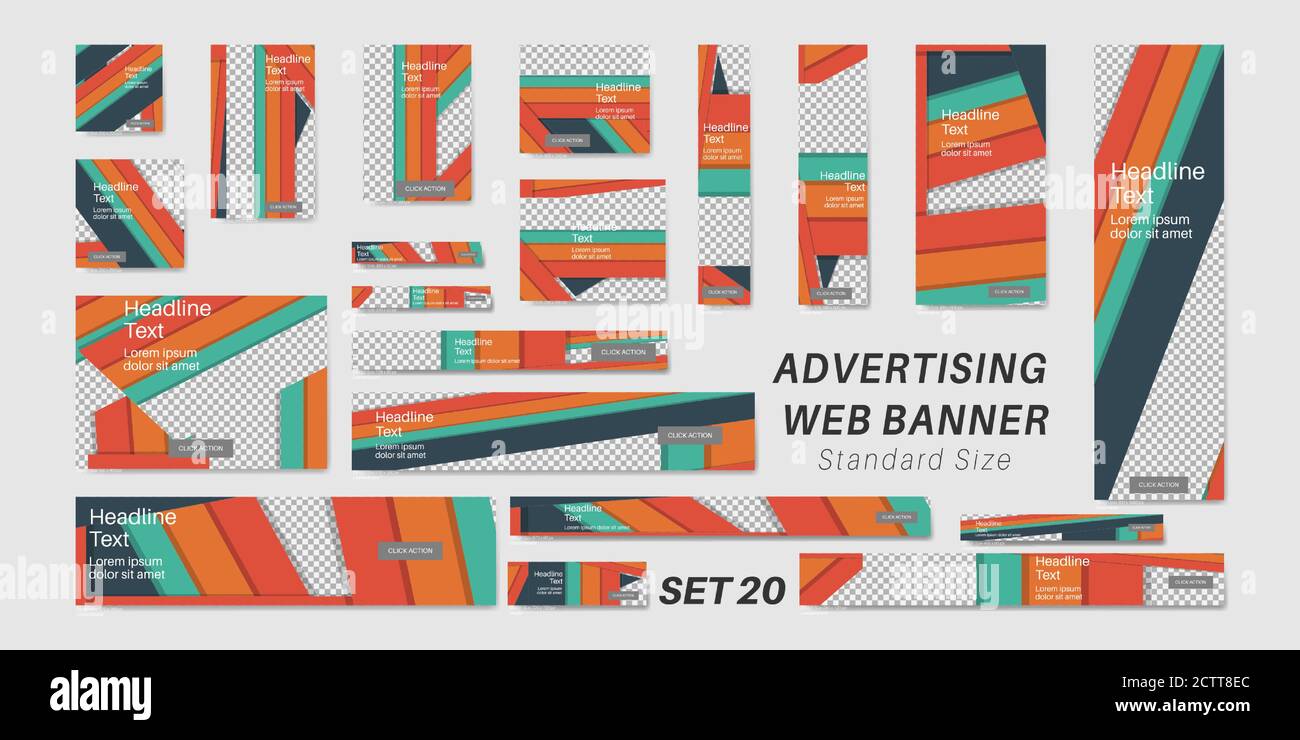 Vector ad web banner with standard size. design template for your ...