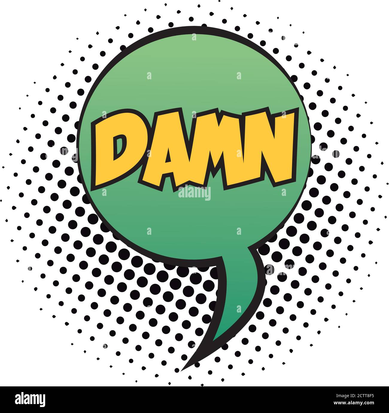 speech bubble with damn word pop art fill style vector illustration ...