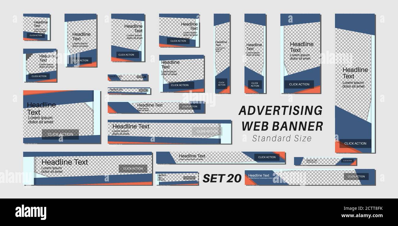 Vector ad web banner with standard size. design template for your ...