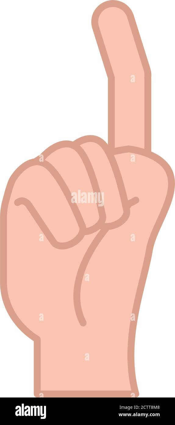 sign language hand gesture indicating z letter vector illustration line ...