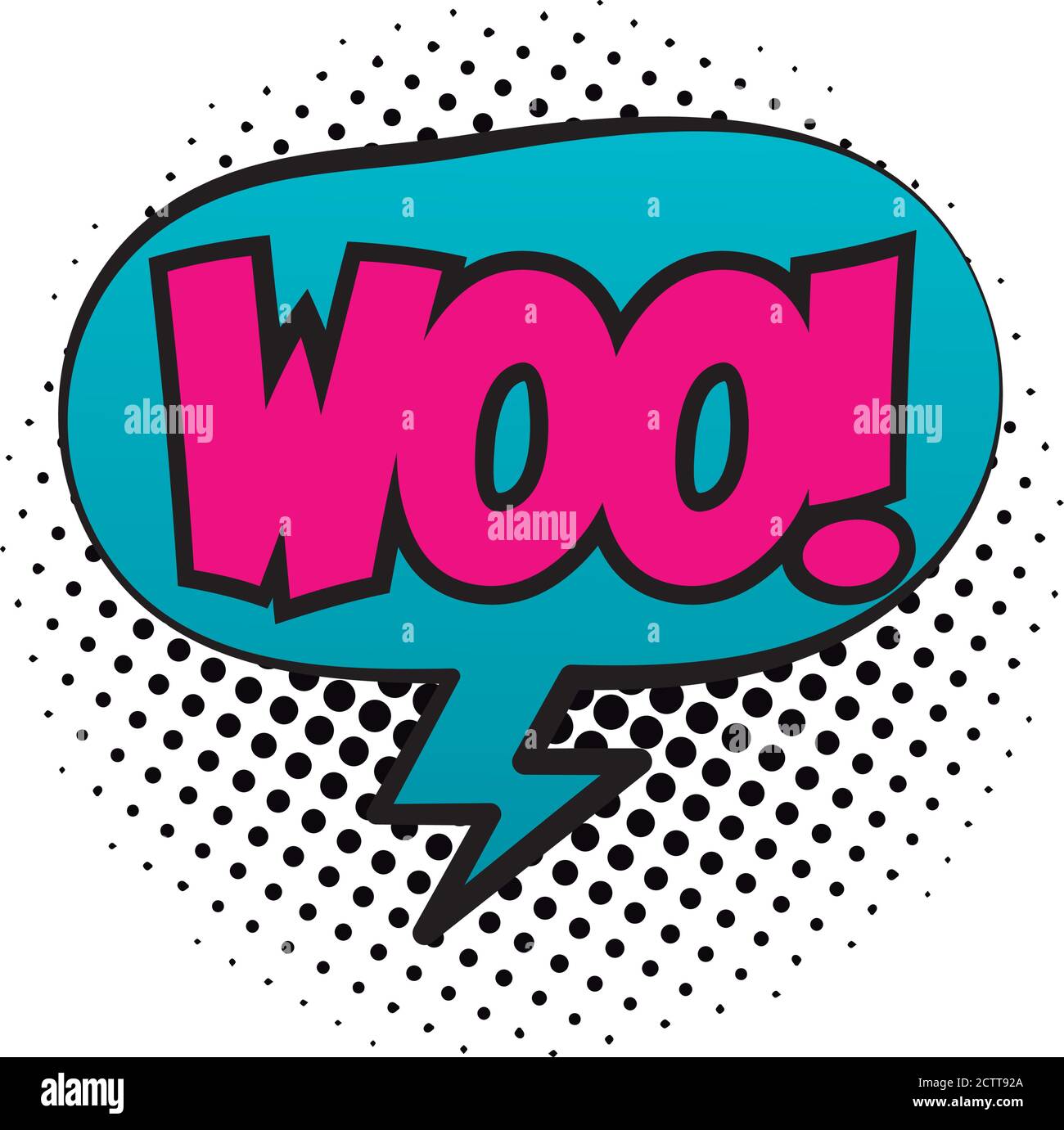 speech bubble with woo word pop art fill style vector illustration ...