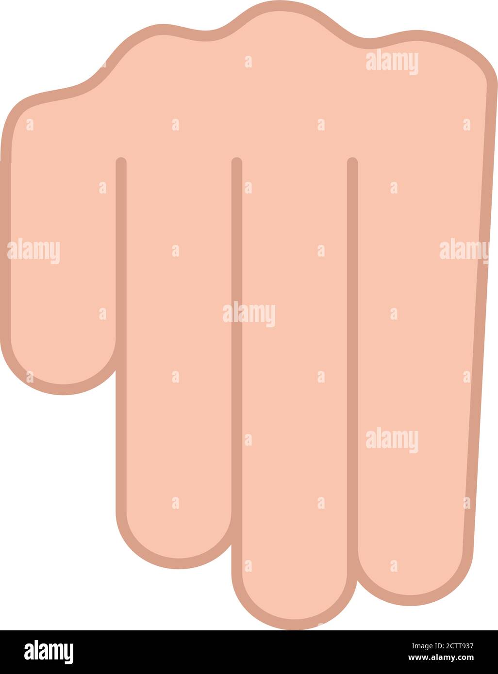 sign language hand gesture indicating m letter vector illustration line ...