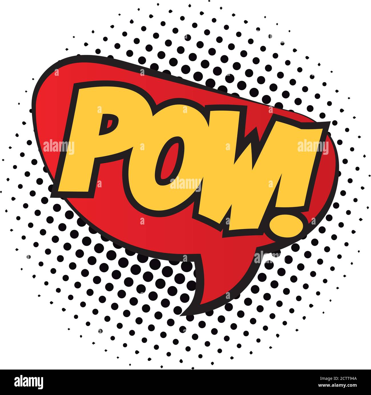 speech bubble with pow word pop art fill style vector illustration ...