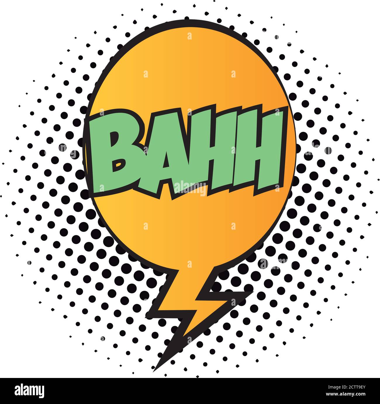 speech bubble with bahh word pop art fill style vector illustration ...