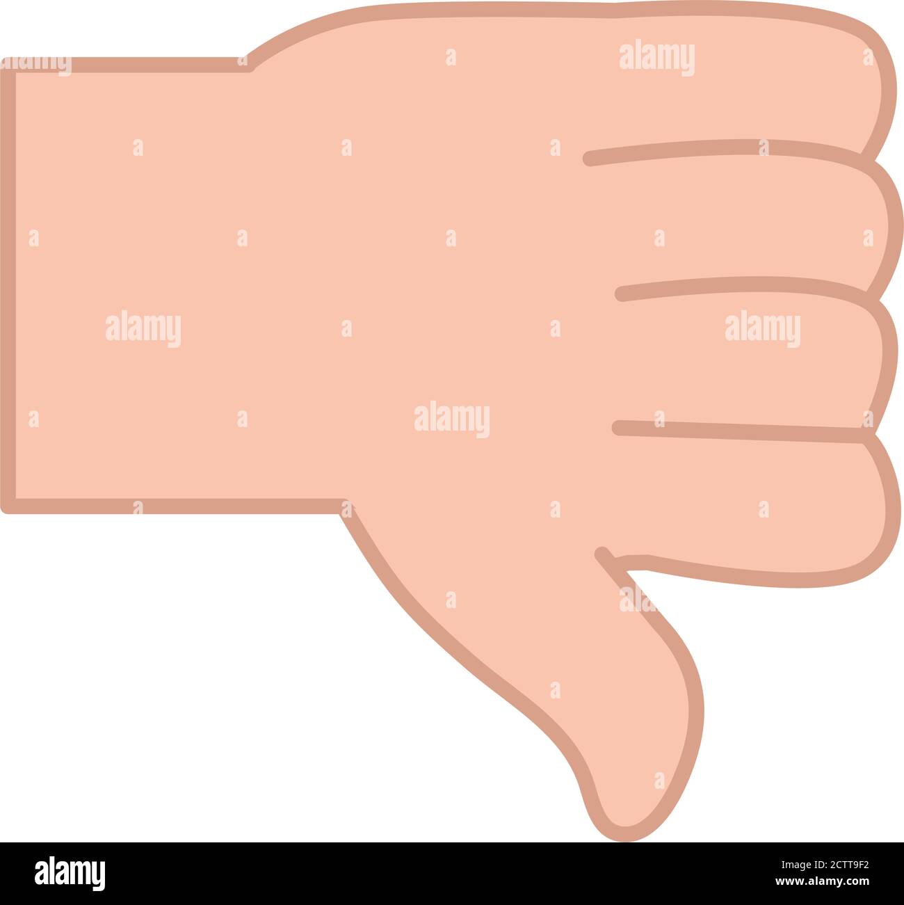 sign language hand gesture showing thumb down vector illustration line ...