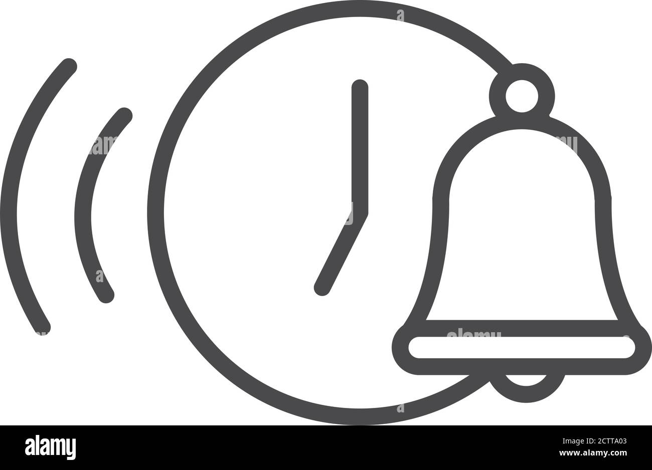 wake up clock bell time vector illustration linear icon style Stock ...