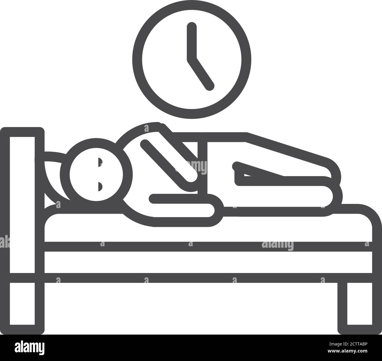 insomnia, relaxing person in the bed, bedtime vector illustration ...