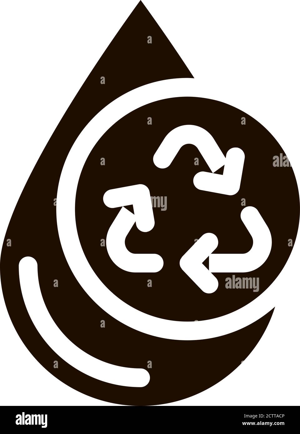 Water Drop And Recycling Mark Vector Sign Icon Stock Vector Image & Art ...