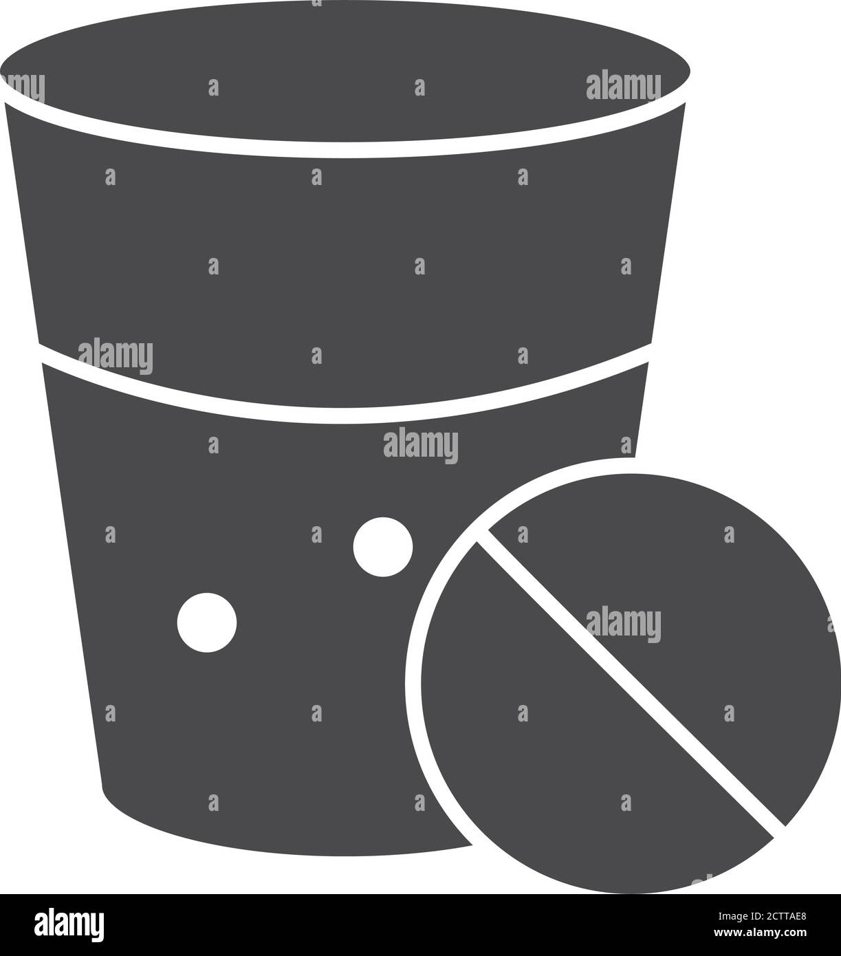 medicine pill and water cup prescription vector illustration silhouette ...