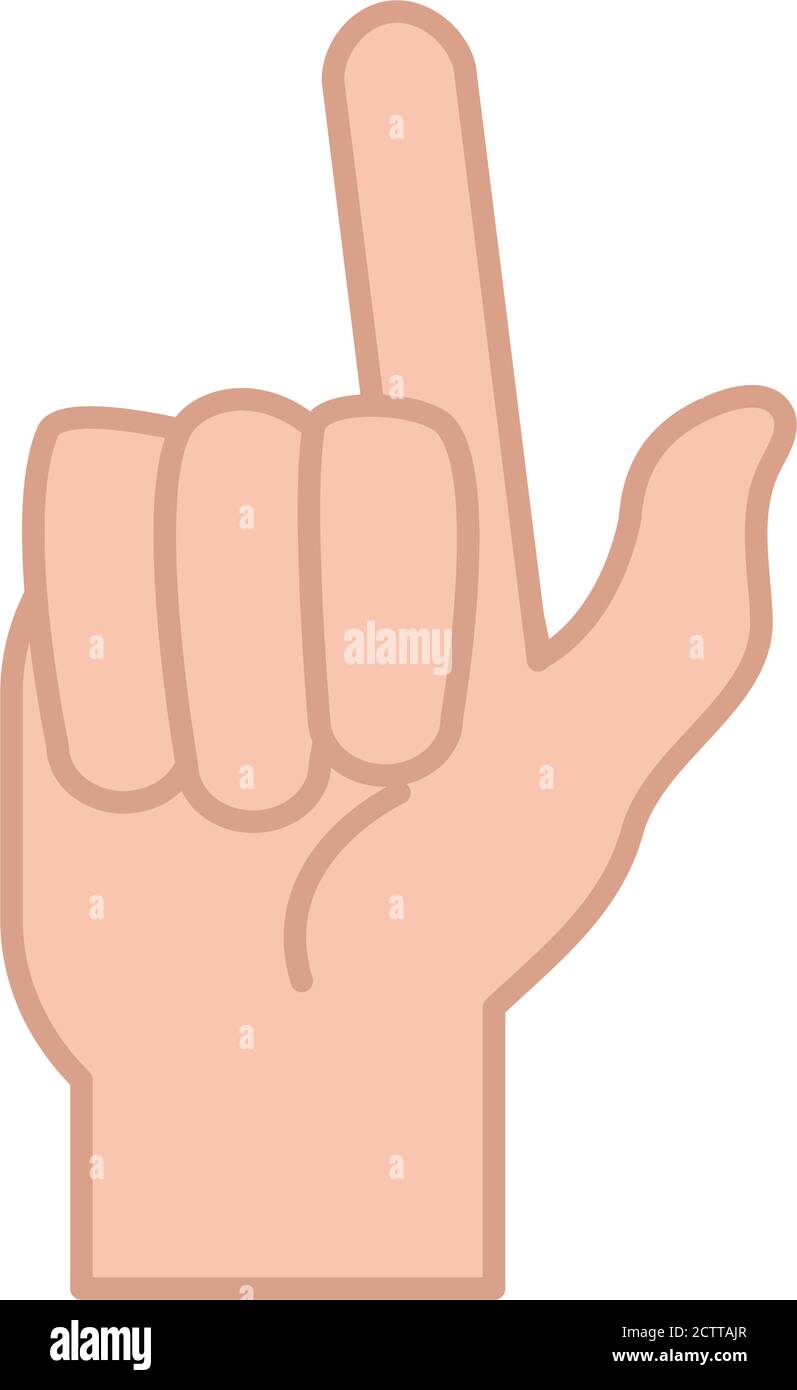 sign language hand gesture indicating l letter vector illustration line ...