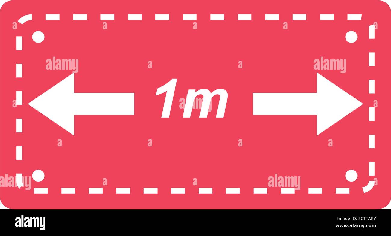 red signboard keep distance prevention vector illustration flat icon ...
