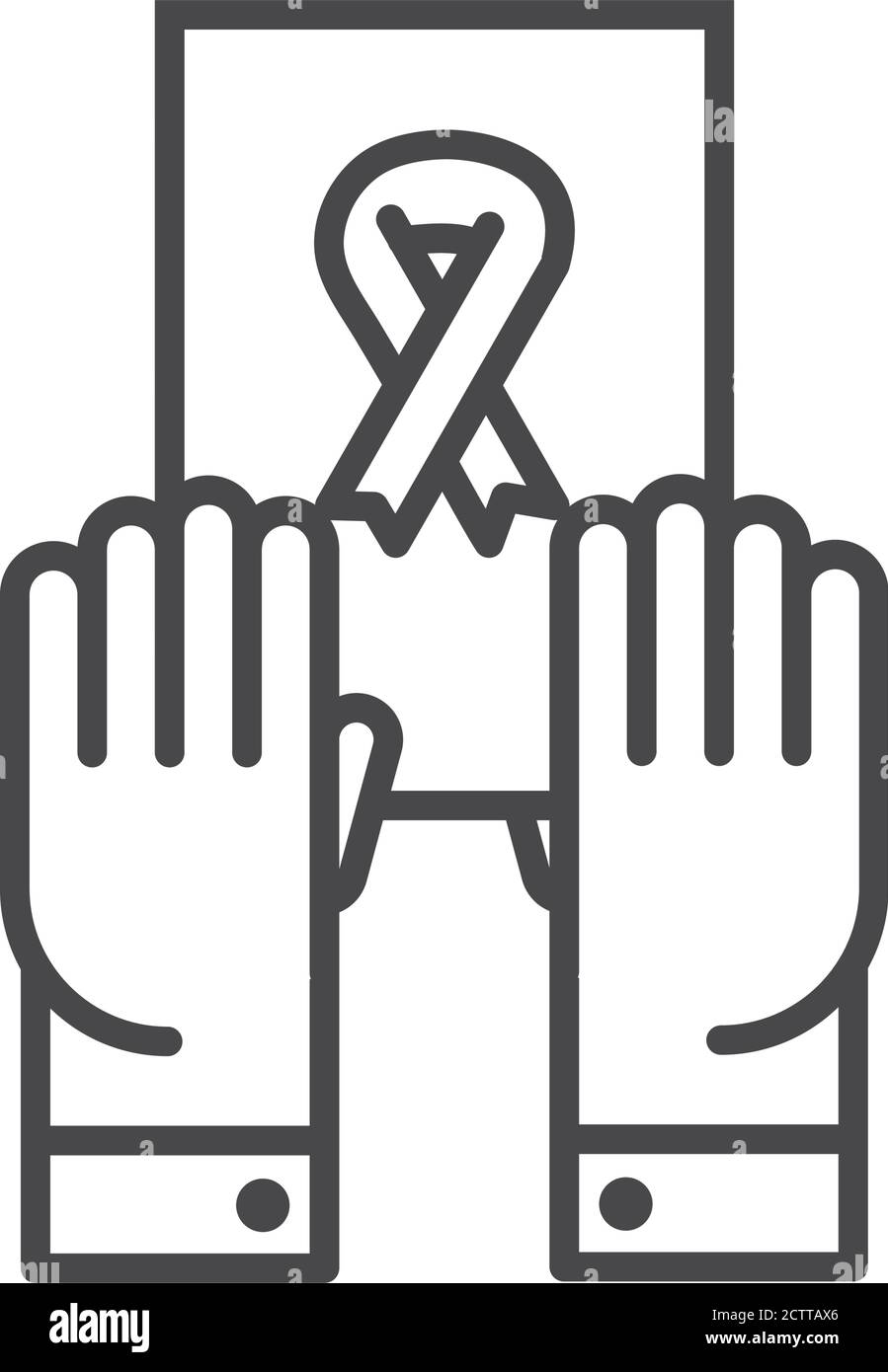 International Human Rights Day Hands With Awareness Ribbon Document