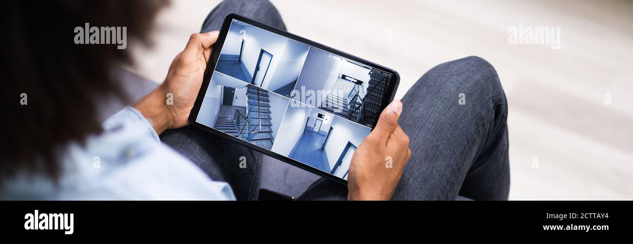 CCTV Security Camera Surveillance Footage On Tablet Stock Photo - Alamy