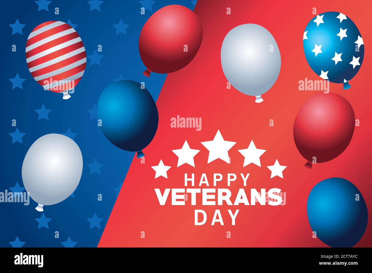 happy veterans day lettering with balloons helium vector illustration ...
