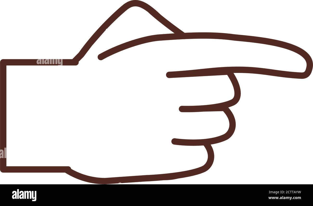 sign language hand gesture pointing with index finger vector ...