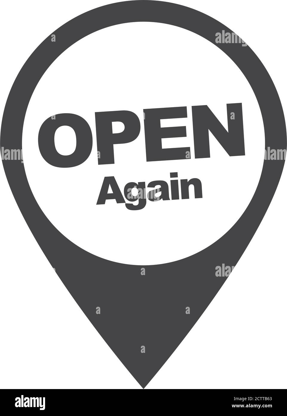 open again location pointer sticker design vector illustration ...