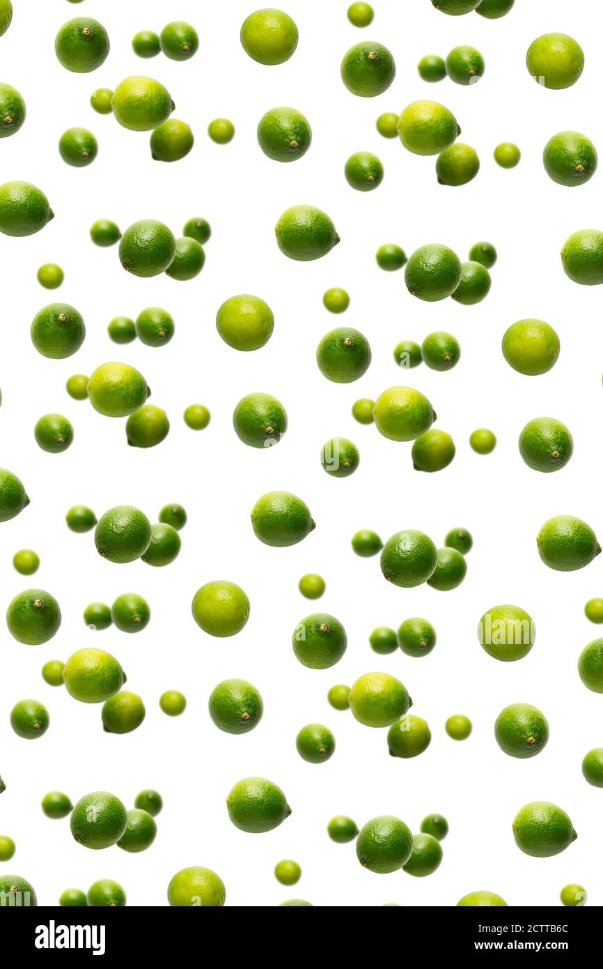 Falling lime isolated on white background. not pattern. Vitamin ...