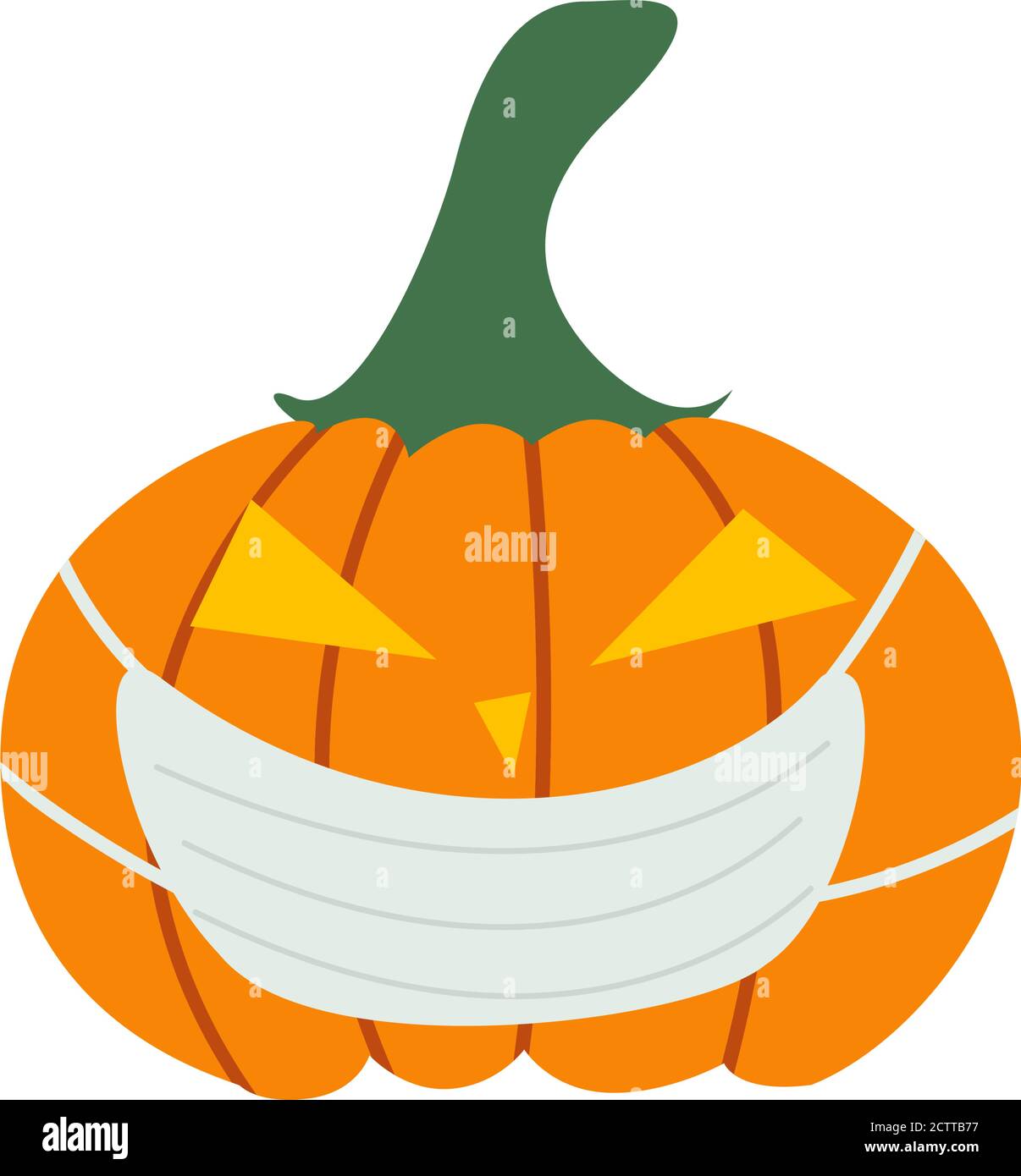 Pumpkin with medical mask. Vector illustration Stock Vector Image & Art ...