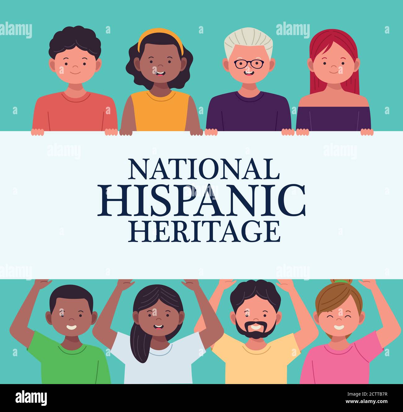 national hispanic heritage celebration with diversity people characters ...
