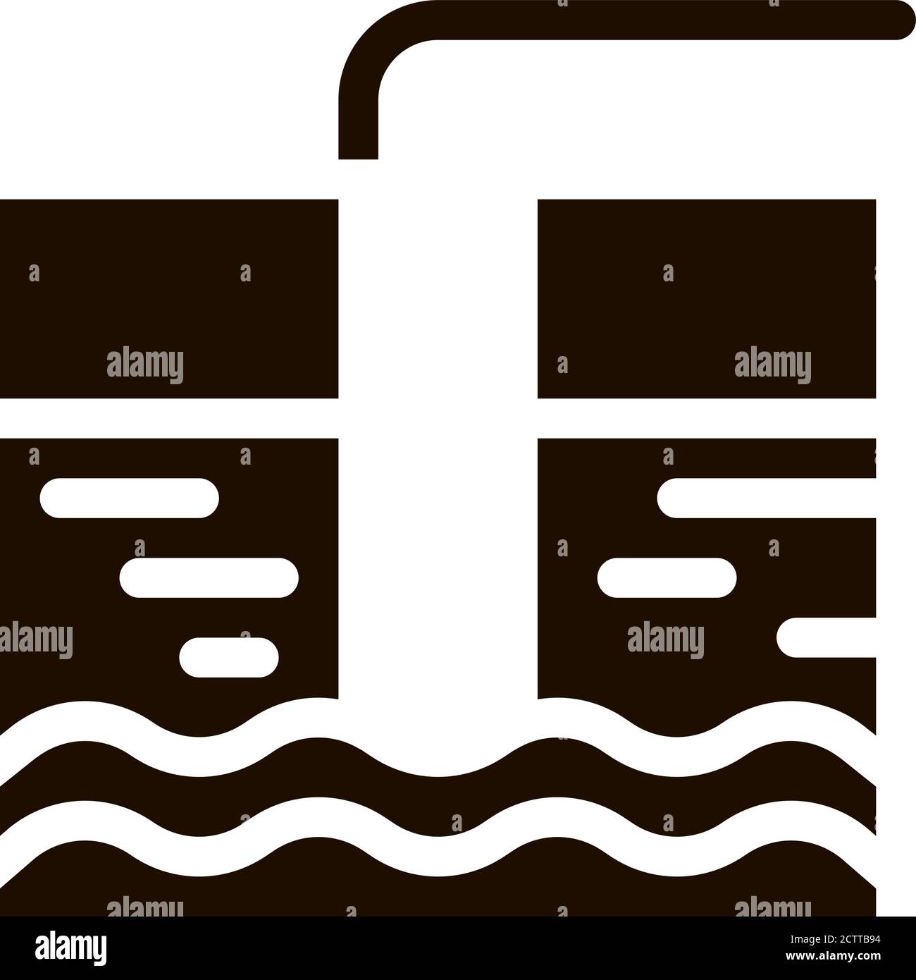 Water Treatment Tank And Offtake Tube glyph icon Stock Vector Image ...