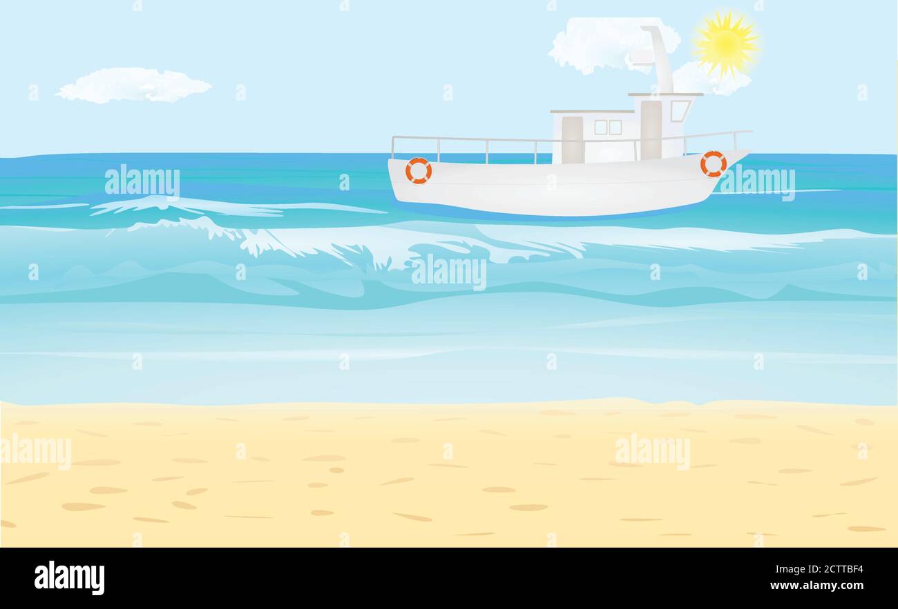 Fishing boat on harbor Stock Vector Images - Alamy